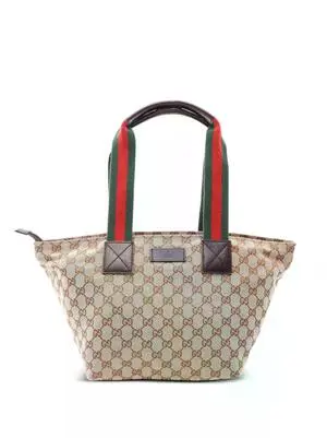 Gucci Gg Supreme Web-stripe Tote Bag