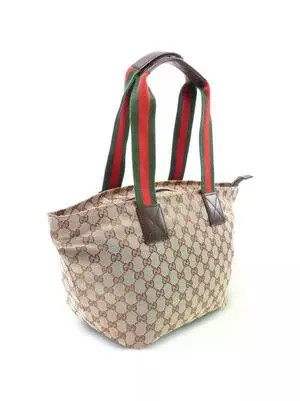 Gucci Gg Supreme Web-stripe Tote Bag