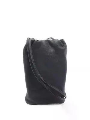 THE ROW 2020s Bourse Debossed-logo Shoulder Bag - Black