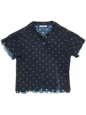 Acne Studios Polka Dot-print Polo Shirt - Blue