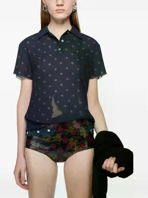 Acne Studios Polka Dot-print Polo Shirt