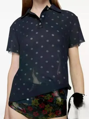 Acne Studios Polka Dot-print Polo Shirt