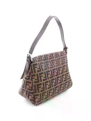 Fendi 2010s Mamma Baguette Zucca Shoulder Bag