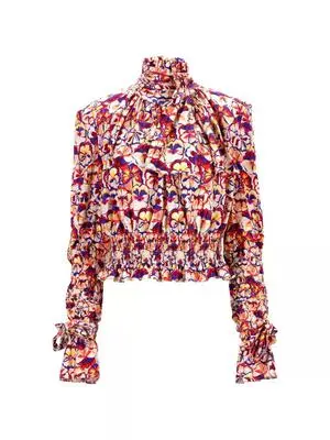 Rabanne Turtleneck Printed Blouse