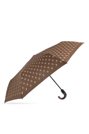 Moschino Folding Umbrella With Monogram - Brown