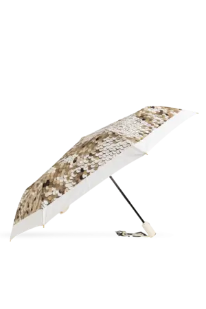 Moschino Folding Umbrella With Print - Gold
