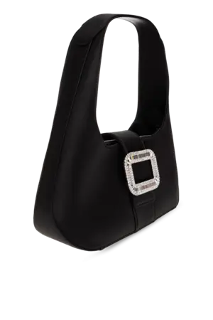 ROGER VIVIER Pilgrim Satin Shoulder Bag With Rhinestone Buckle