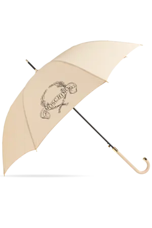 Moschino Parasol With Logo - Beige