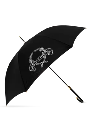 Moschino Parasol With Logo - Black