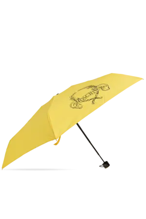 Moschino Small Foldable Umbrella With Logo - Yellow
