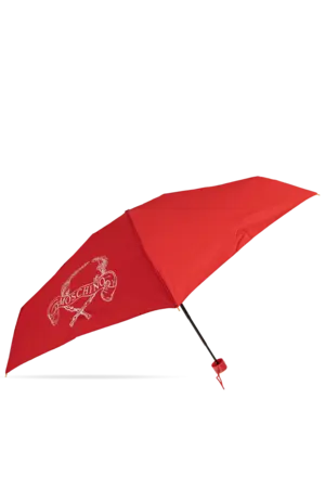 Moschino Small Folding Umbrella With Logo - Red