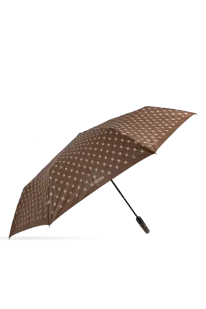 Moschino Folding Umbrella With Monogram - Brown
