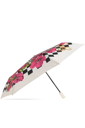 Moschino Folding Umbrella With Floral Motif