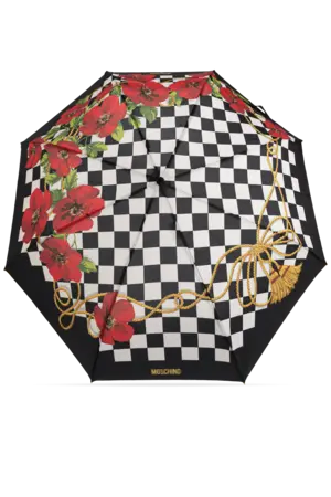 Moschino Folding Umbrella With Floral Motif