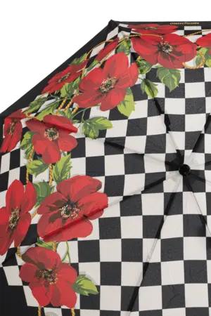 Moschino Folding Umbrella With Floral Motif