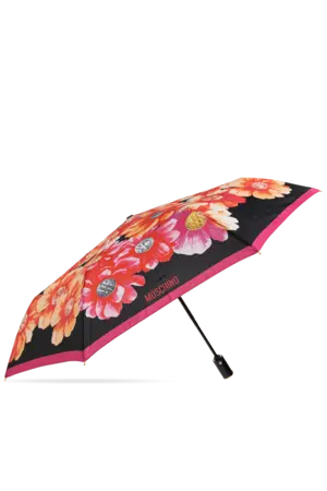 Moschino Folding Umbrella With Floral Motif - Multicolour