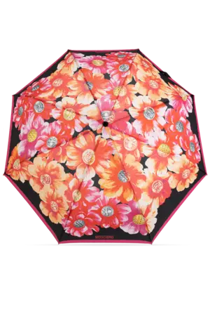 Moschino Folding Umbrella With Floral Motif