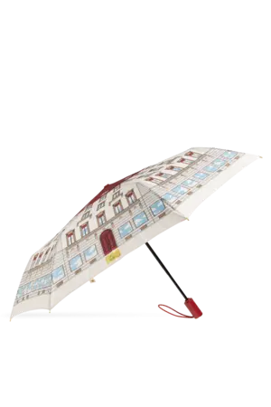 Moschino Folding Umbrella With Print - White