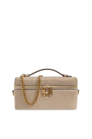 Tory Burch Charlie Vanity Case Handbag - Beige