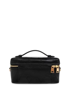 Tory Burch Charlie Quilted Leather Vanity Case With Chain Strap