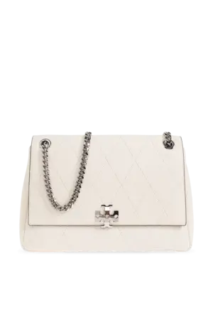 Tory Burch Charlie Quilted Leather Shoulder Bag - Cream