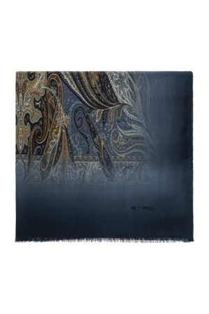 Etro Wool Scarf - Navy Blue