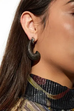Etro Asymmetrical Earrings In -finished Brass