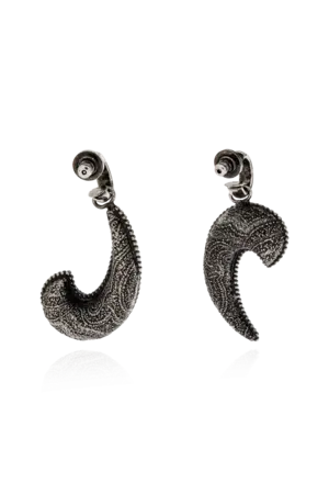 Etro Asymmetrical Earrings In -finished Brass
