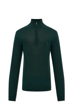 Etro Wool Sweater With Embroidered Logo - Green
