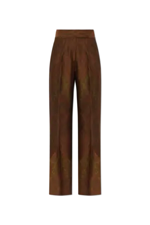 Etro Patterned Crease Trousers - Brown