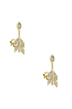 SYDNEY EVAN Marquise Protective Eye Arrow Stud Earrings In Yellow