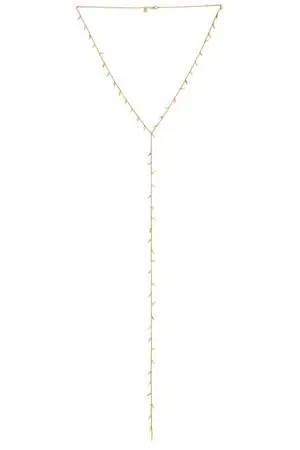 SYDNEY EVAN Small Pave Fringe Y Necklace - Gold