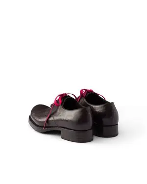 Prada Antiqued Leather Lace-up Shoes