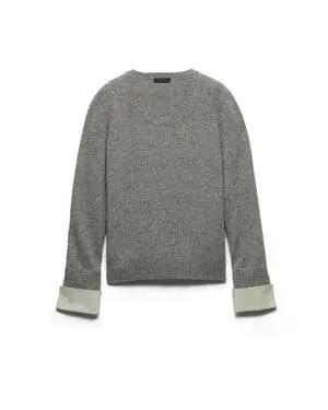 Prada Shetland Wool Scoop-neck Sweater - Grey