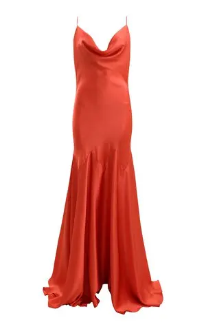 FRANCESCA MIRANDA Agata Silk Maxi Dress - Orange