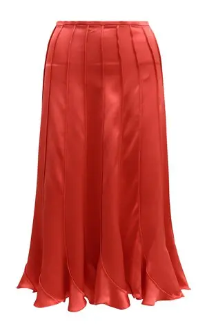 FRANCESCA MIRANDA Valencia Silk Midi Skirt