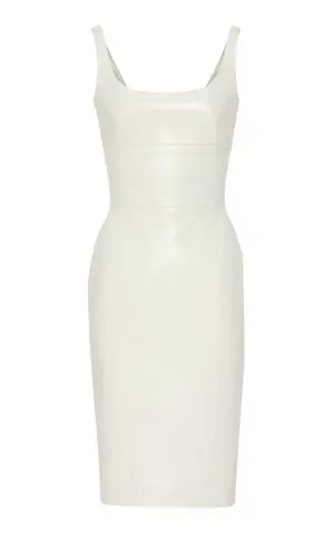 Magda Butrym Scoop-neck Leather Knee-length Dress - Ivory