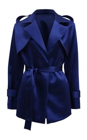 FRANCESCA MIRANDA Indigo Silk-blend Jacket