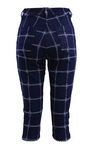 FRANCESCA MIRANDA Indigo Cotton-blend Crop Pants