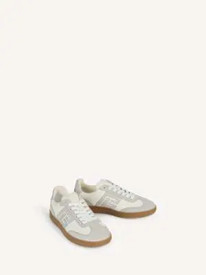 Balmain Swan Smooth Leather And Suede Trainers - Grey