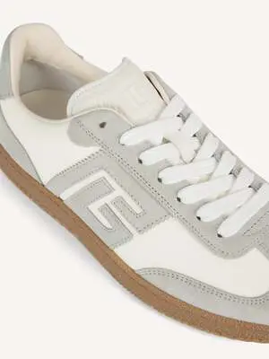 Balmain Swan Smooth Leather And Suede Trainers - Grey