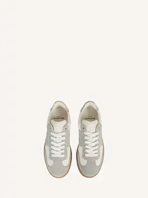 Balmain Swan Smooth Leather And Suede Trainers - Grey