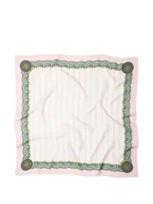Versace Scarf 90x90 Silk Twill Bio Print "the Encore - Pink