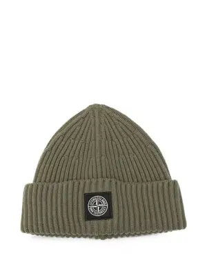 Stone Island Hat Wool 100% Virgin Wool Beanie - Green