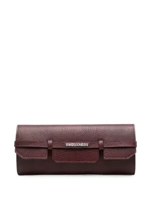 Dsquared2 Clutch Leather "vacchetta Logo - Red