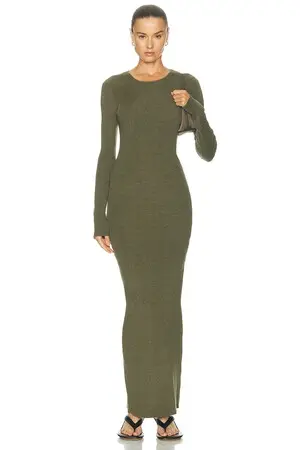 Fear Of God Rib Knit Maxi Dress - Moss