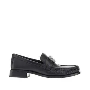 ROGER VIVIER Embellished Leather Loafers - Black