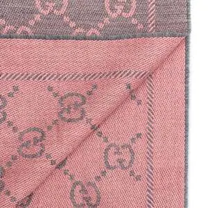 Gucci Gg Jacquard Wool Scarf - Pink