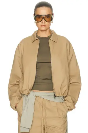 Fear Of God Full Zip Work Jacket In Brown