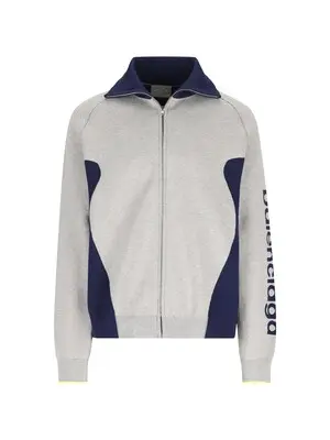 Balenciaga Zip-up Knitted Cardigan - Gray